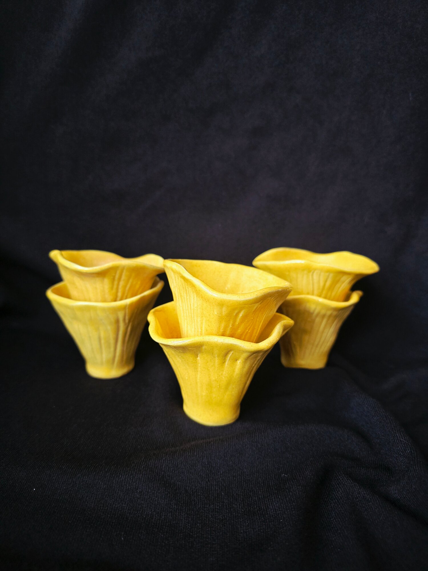 Рюмки и стопки для водки 50мл, набор 6 шт горчичные лисички