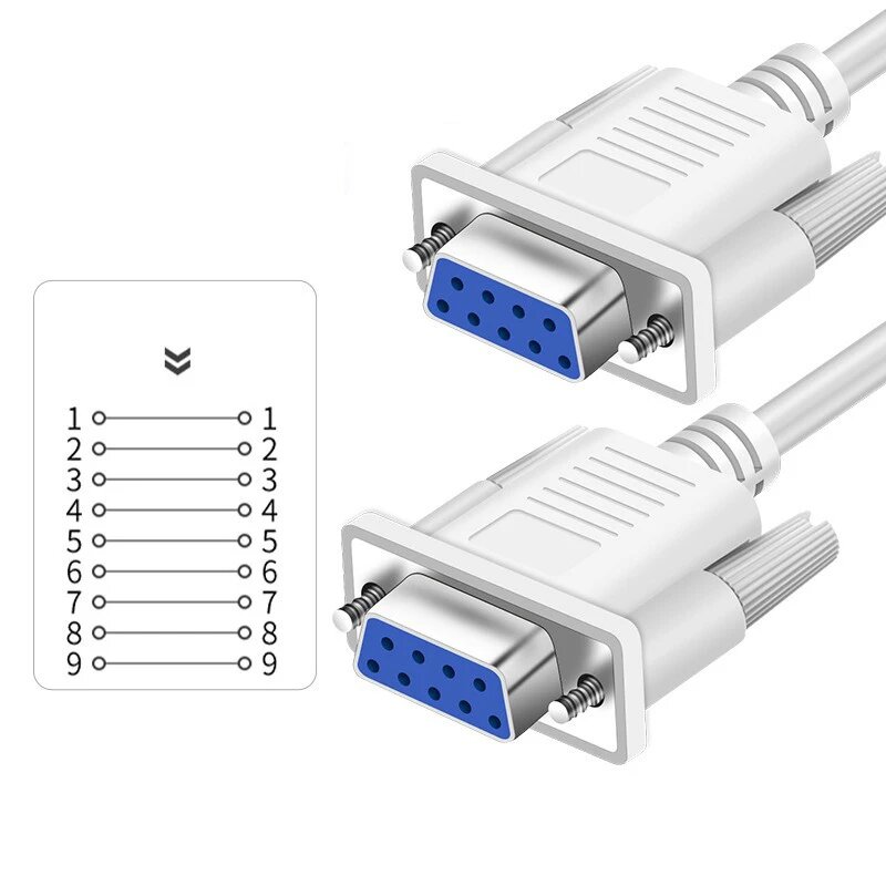 Кабель RS232 DB9 9-контактный, 1м, female to female