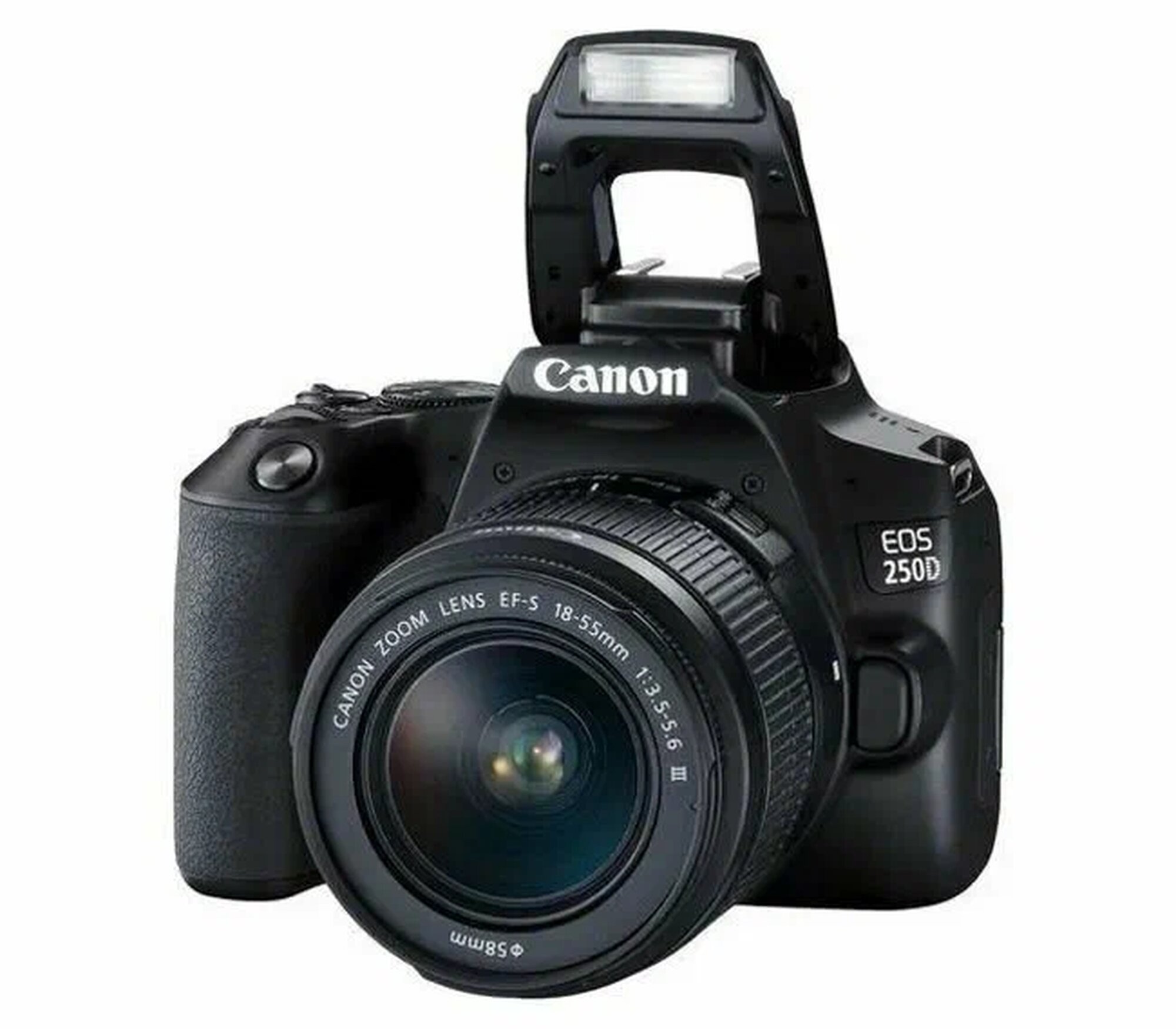 Фотоаппарат Canon EOS 250D, матрица 24,1 Мп, экран 3", объектив 18-55 мм, Wi-Fi, 4K