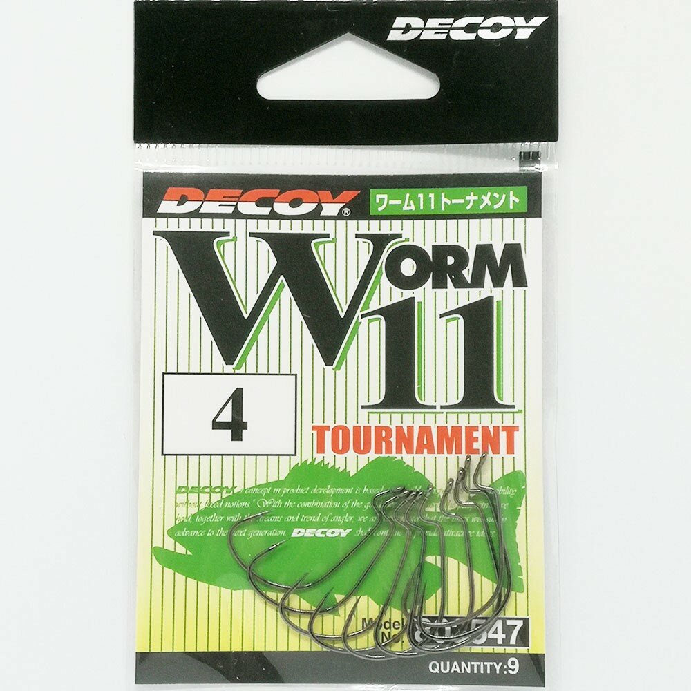Крючок Decoy офсетный Worm 11 #4 (9 шт.)