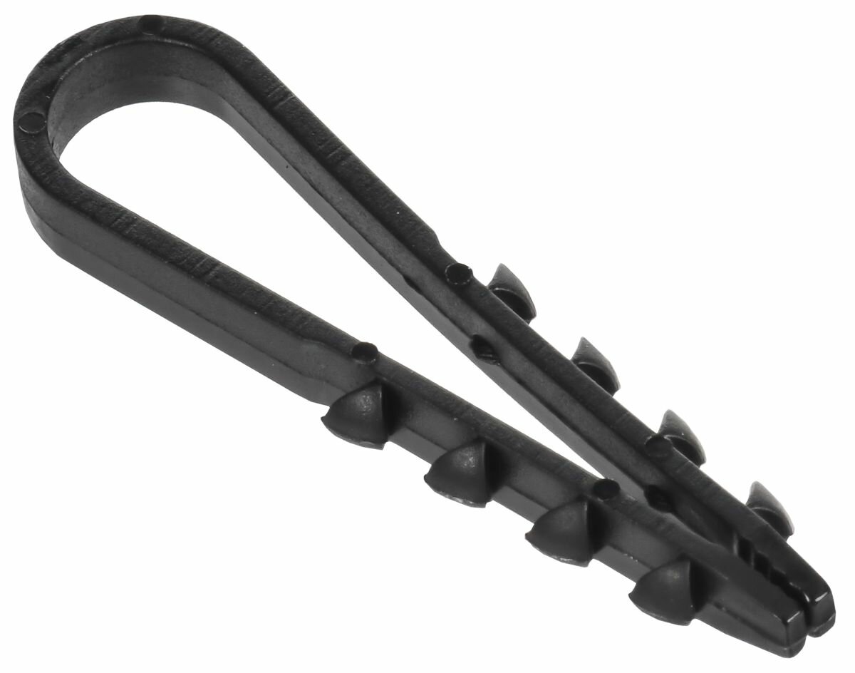 Дюбель-хомут 5х10мм для круглого кабеля нейлон черн. (уп.100шт) GENERICA UDH13-05-10-100-K02-G