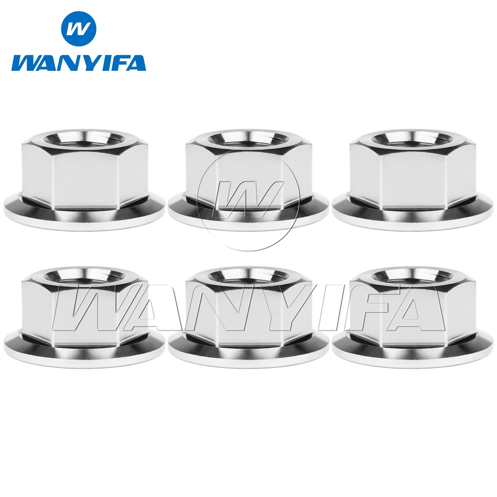 Wanyifa Фланцевые гайки из титанового сплава M5 M6 M8 M10 M12 M14 M16 6 шт.