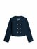 Куртка TOMMY HILFIGER Button round-neck jacket, размер 36 EU, blue