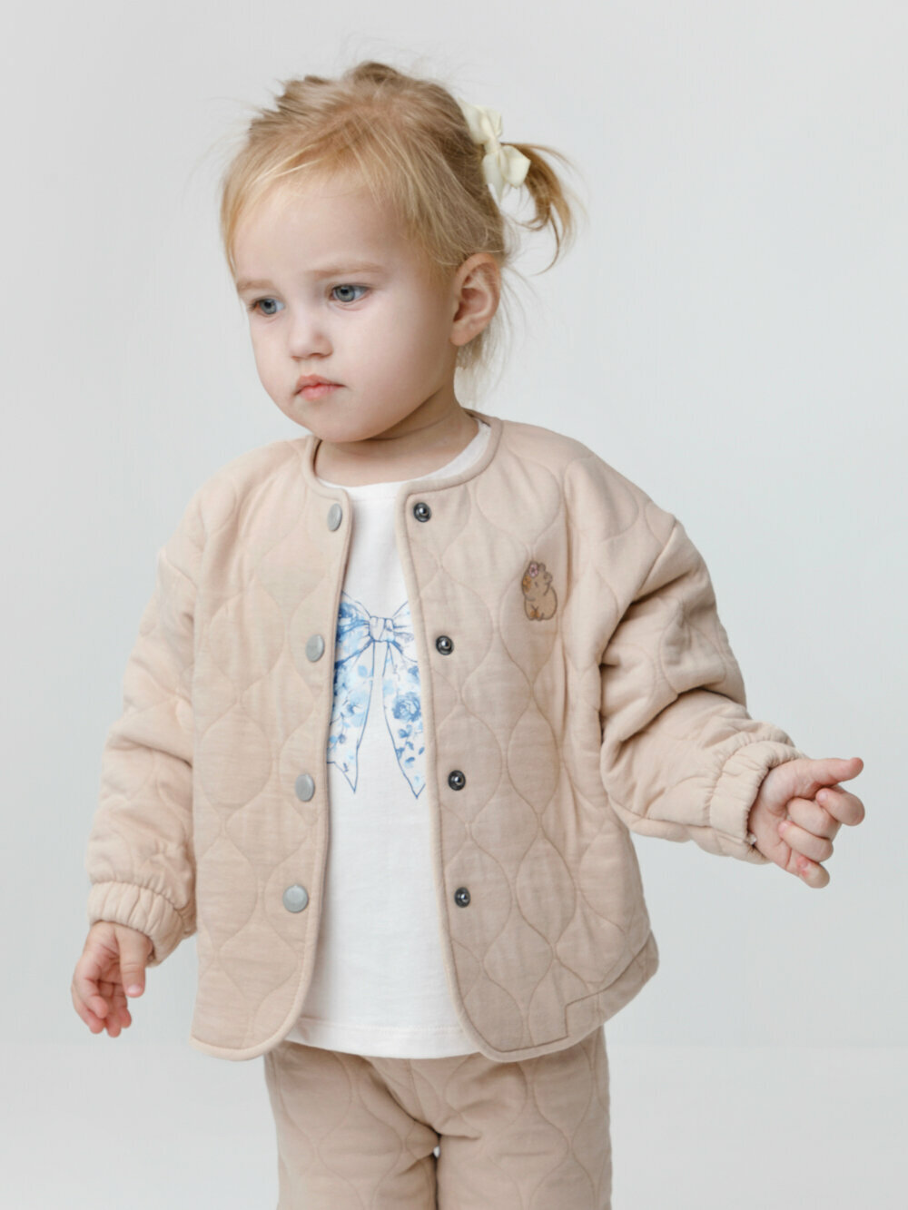 Бомбер трикотажный детский бомбер для девочки, хлопок