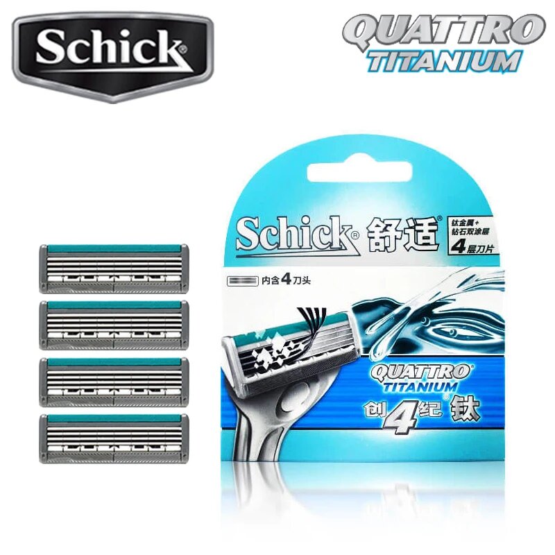Bulldog 5-слойные лезвия для бритв Schick Quattro 4 blades