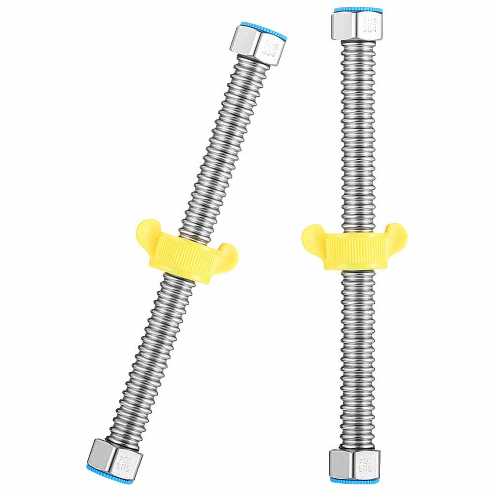 Гофрированный шланг из нержавеющей стали для водонагревателя, гибкий, 1/2 дюйма, 2 шт, для домашнего использования