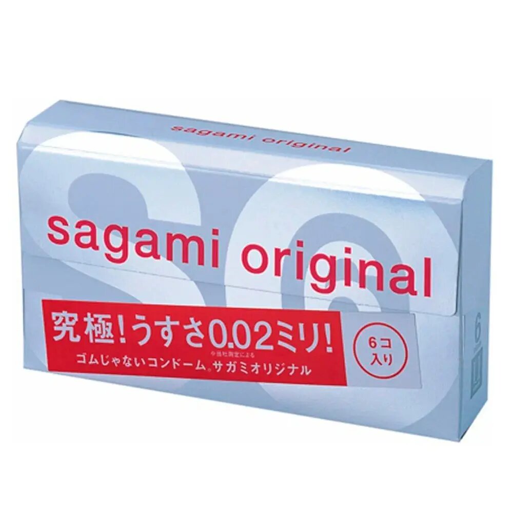 Презервативы "Sagami", полиуретановые, толщина 0,02мм, 6 штук