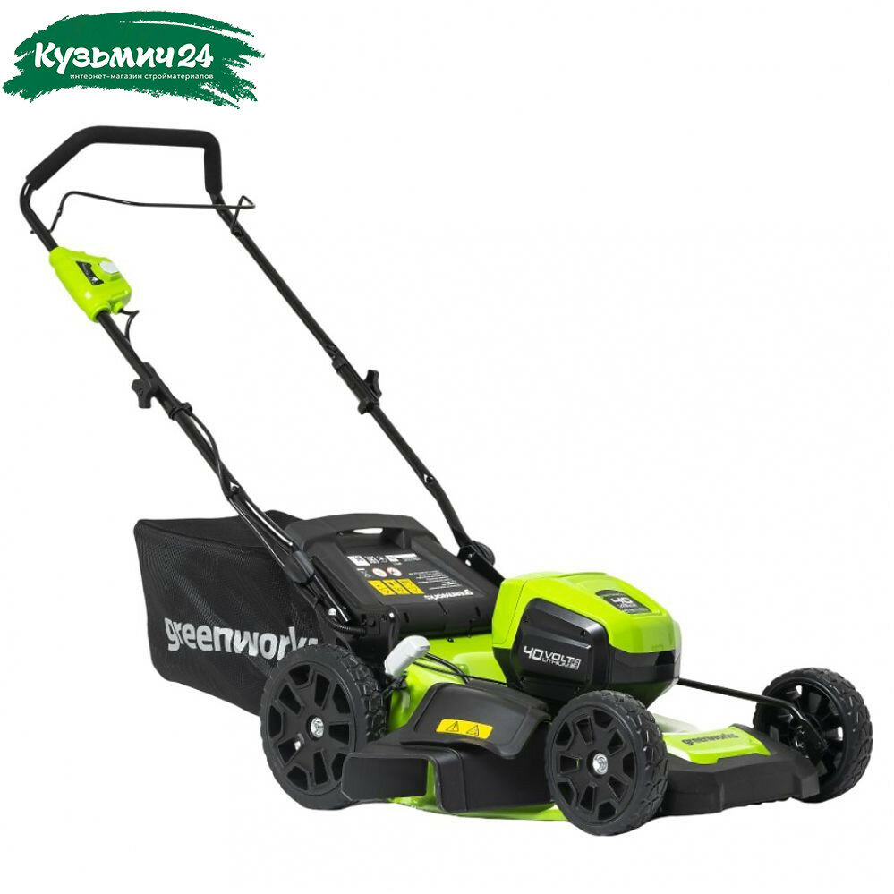 Газонокосилка аккумуляторная Greenworks GD40LM46HP 2514407UB 40В травосборник 50 л, АКБ 4 A•ч, зарядное устройство