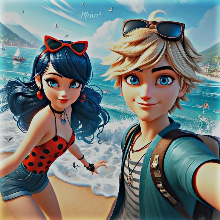 Алмазная мозаичная вышивка расписанная стразами "Леди Баг и Супер-Кот" 30х40 см