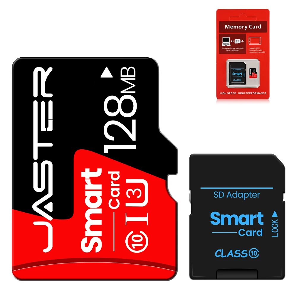 JASTER карта памяти microSD 512 МБ Class10 128MB