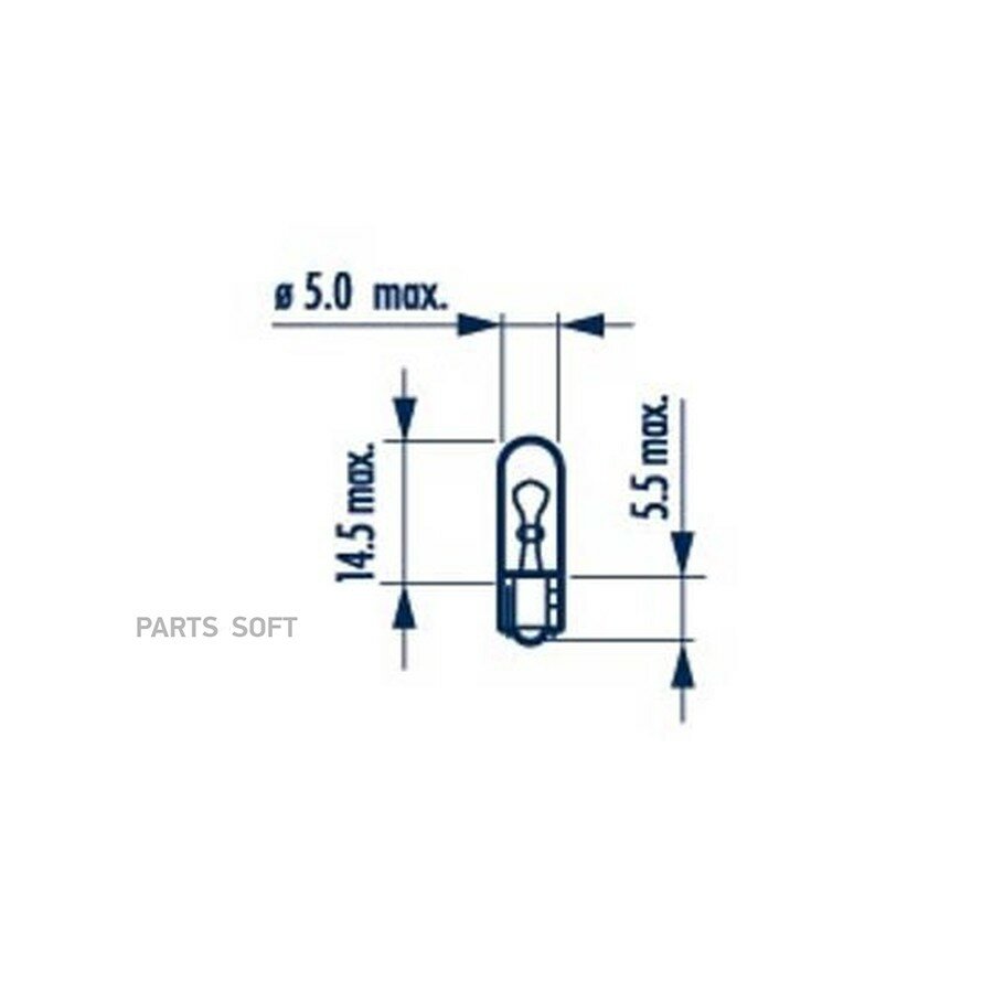 Лампа подсветки W1,2W 12V 1,2W "NARVA" (в панель приборов) NARVA 170373000 | цена за 1 шт