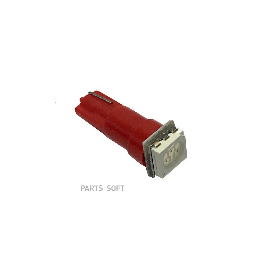 Лампа светодиодная W1,2W 12V 0,1W "NORD YADA" (T5-02 (1SMD) Base: W2,0 х4,6d 0.8lm красный) NORD YADA 901146 | цена за 1 шт