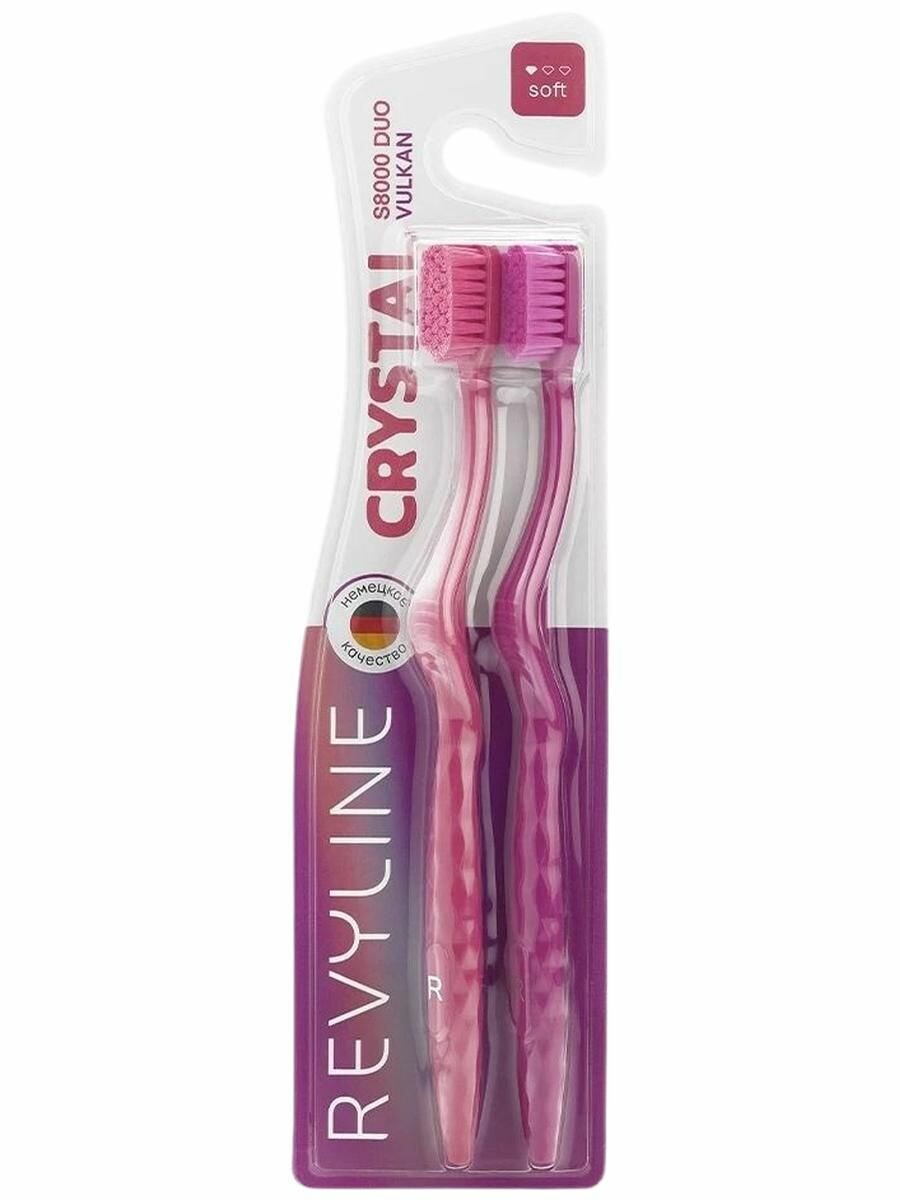 Набор зубных щёток Revyline Crystal S8000, средняя жёсткость, 2 шт