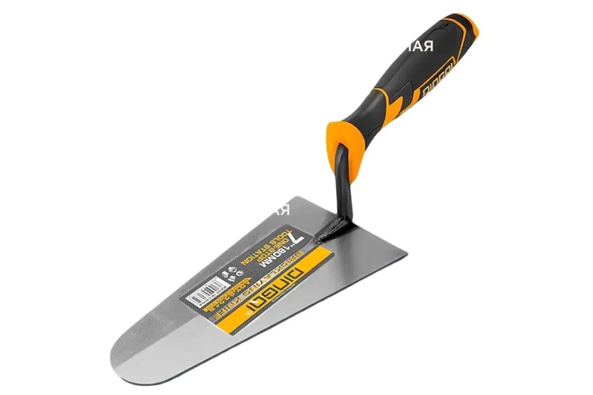 Кельма каменщика Dingqi 180 мм с резиновой рукояткой и лезвием из углеродистой стали для кладки кирпича, блоков и плитки.