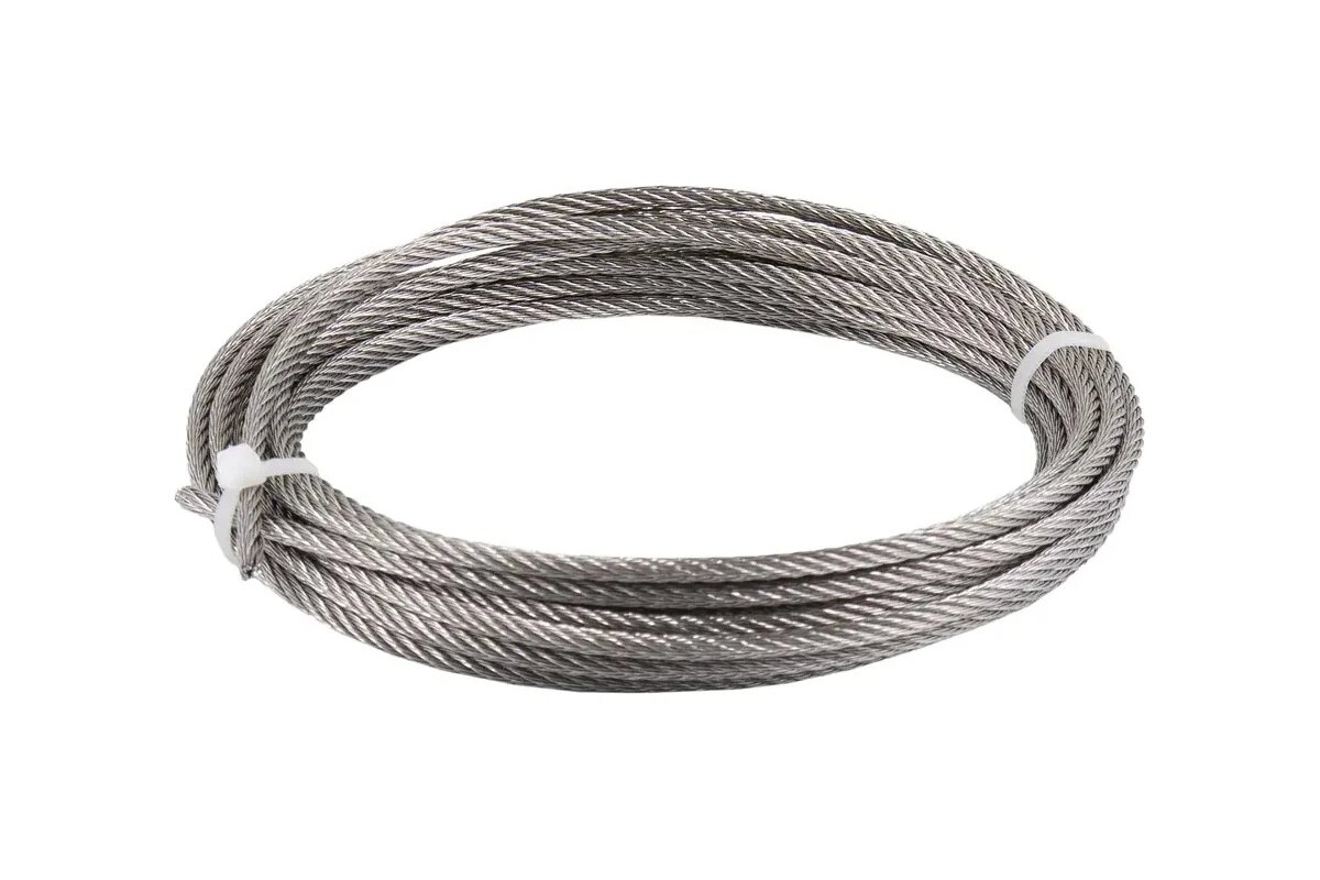 Трос из нержавеющей стали госкреп а4 2 мм серый длина 10 м