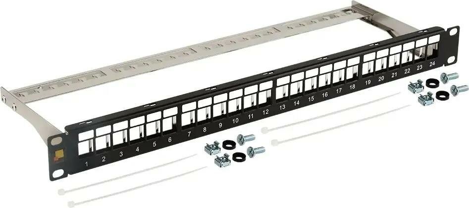 Патч-панель Lanmaster наборная 19", 1U, порты 24хRJ45, STP (LAN-PPAR24OK-STP)