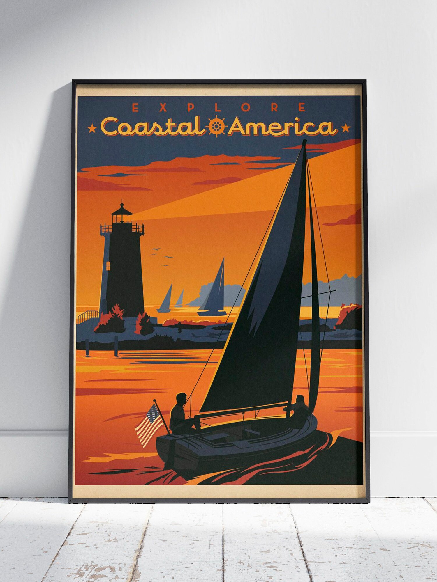 Плакат на стену для интерьера Техника и транспорт (Яхты и Лодки - Yachts and Boats 8) - Постер по транспорту формата A4 (21x30 см)