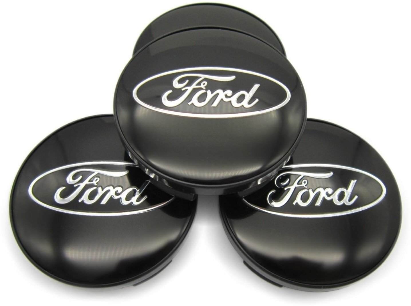 Колпачки, заглушки на литые диски СКАД Форд черный, 56/51/12 мм, комплект 4 шт.