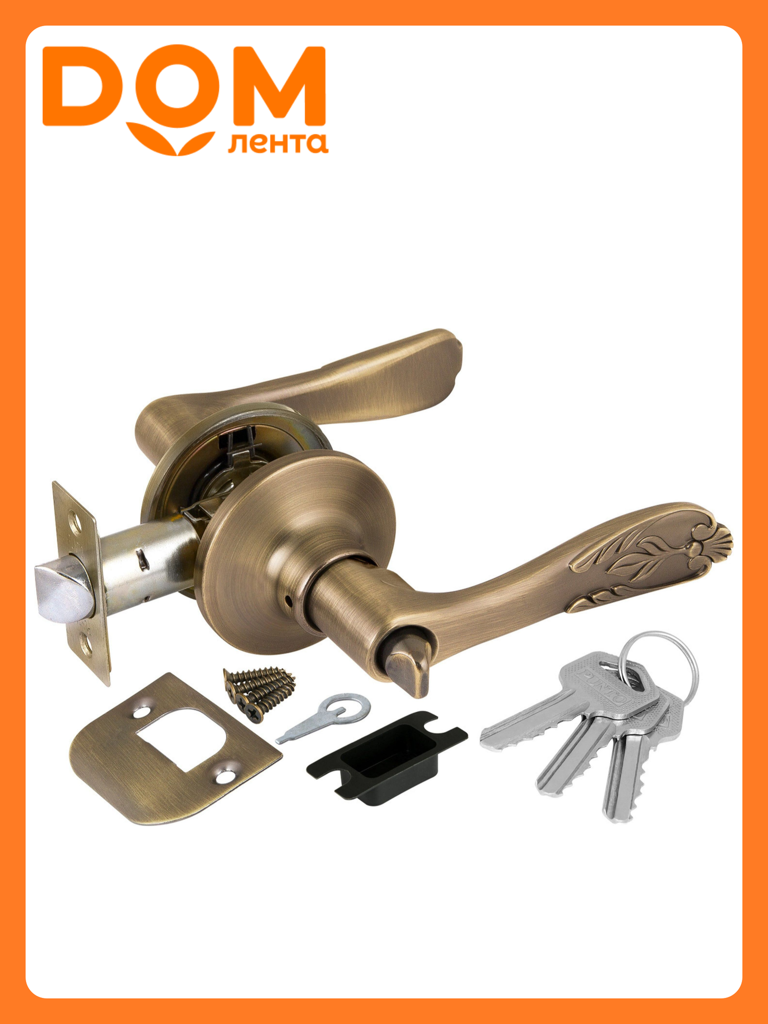 Дверная ручка Punto 6024 MAB-E, сталь, бронза, для деревянных дверей
