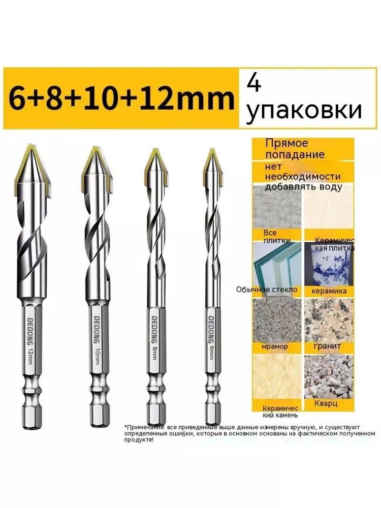 Эксцентриковое сверло по плитке, бетону и стеклу сухое сверление, усиленный наконечник