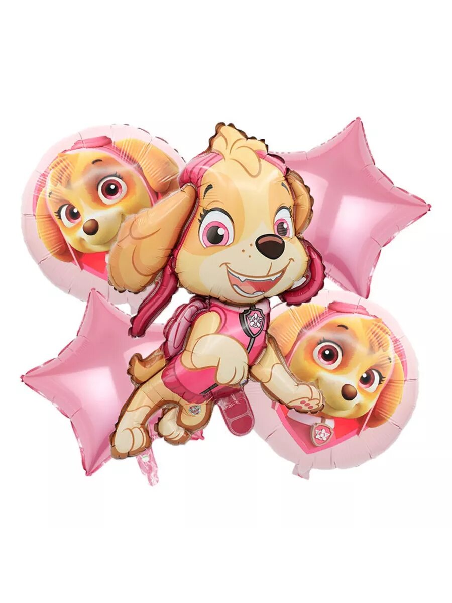 Набор воздушных шаров, "Щенячий патруль Скай", фольга, латекс, 5 шт