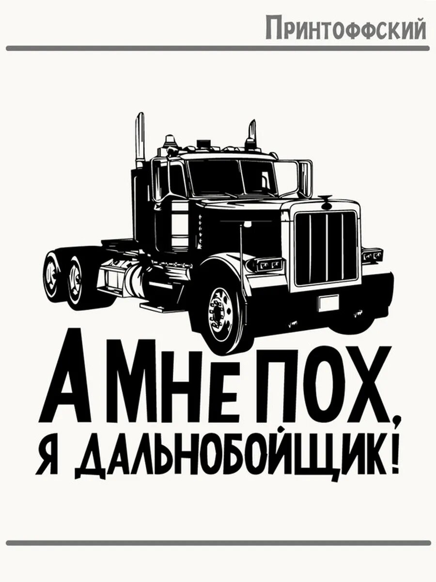 Термонаклейка для одежды и аксессуаров DTF-печать грузовик мне пофиг я дальнобой