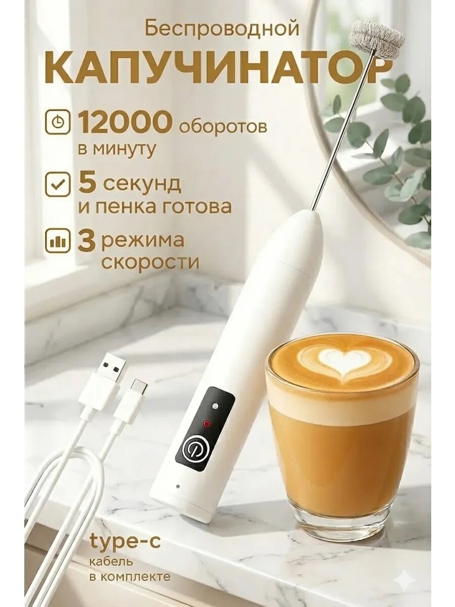 Капучинатор электрический венчик для взбивания молока