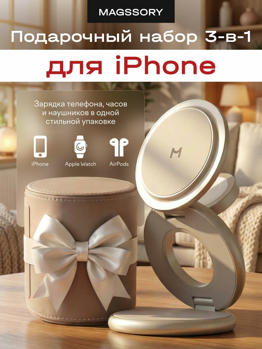 Для iPhone Складное беспроводное зарядное устройство 3 в 1