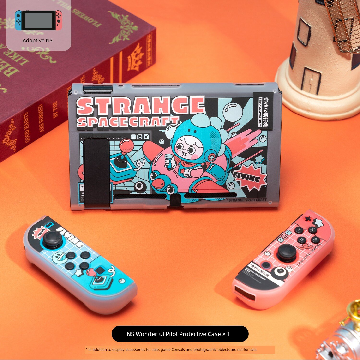 Чехол для Nintendo Switch с дизайном Летчик-авиатор, включает PC заднюю панель и ручку для OLED моделей