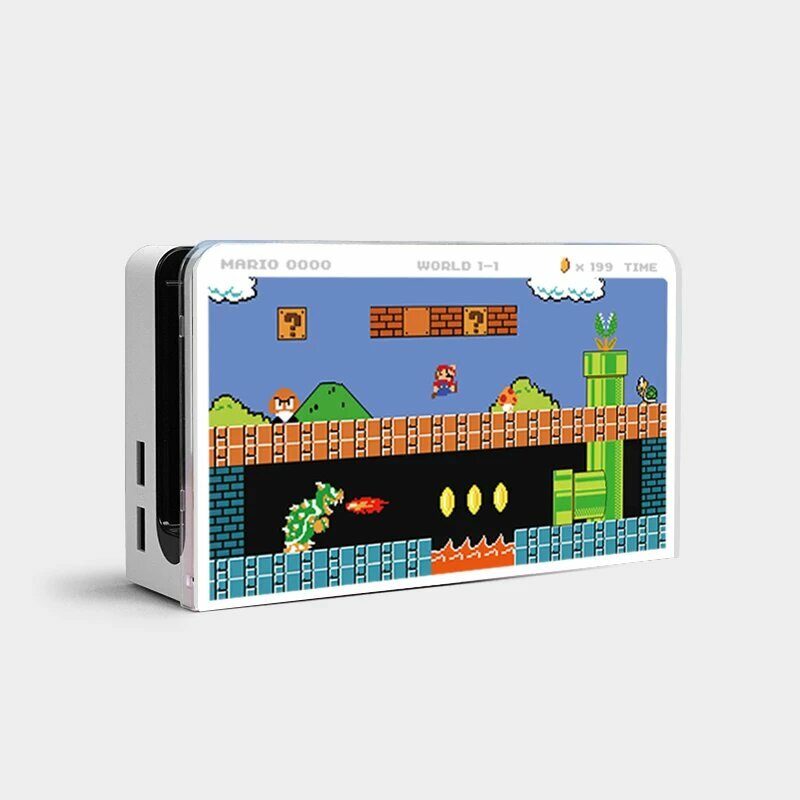 Корпус для док-станции Nintendo Switch OLED с зарядкой — защитный чехол с пиксельным Марио