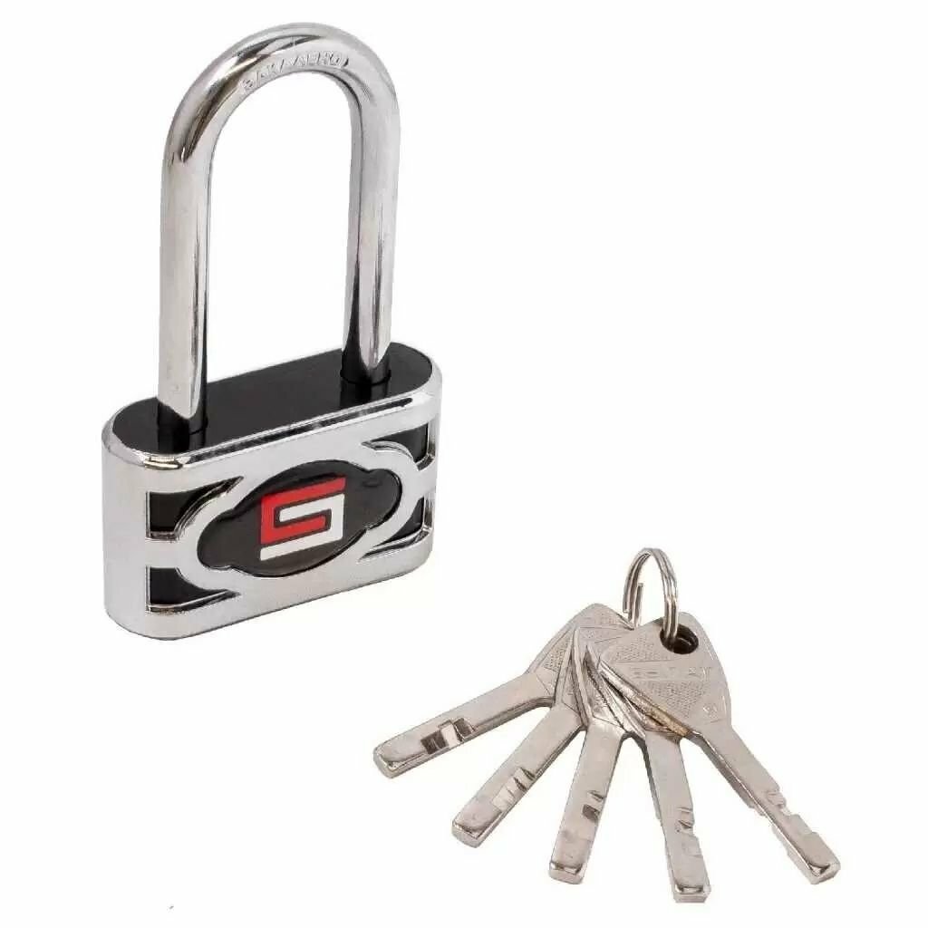 Замок навесной Булат ВС 3-П60-01 ПЛ, 61 мм, дисковый механизм, стальной корпус, 5 ключей в комплекте, серый цвет, 13 653