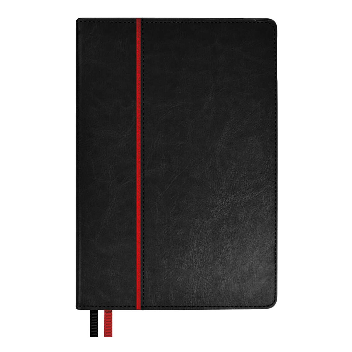 Ежедневник A5 Escalada черный/красный 160 листов, твердый переплёт, карман для телефона