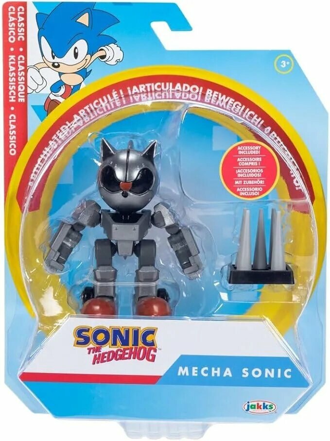 Sonic The HedgehogИгровая фигурка Соник (10 см) Меха Соник с арсеналом аксессуаров, для коллекции и динамичных сцен