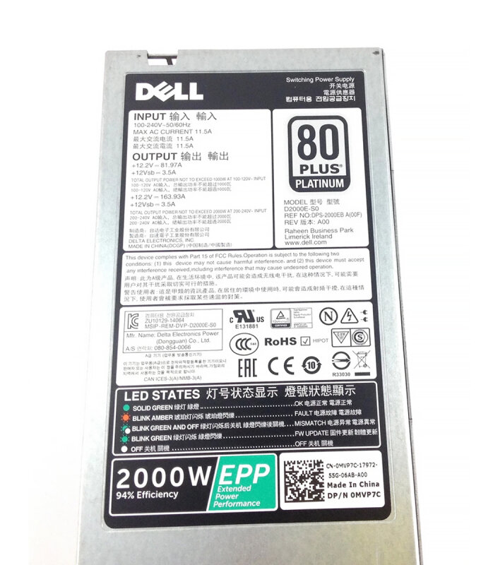 Блок Питания Dell 0MVP7C 2000W — фото 1