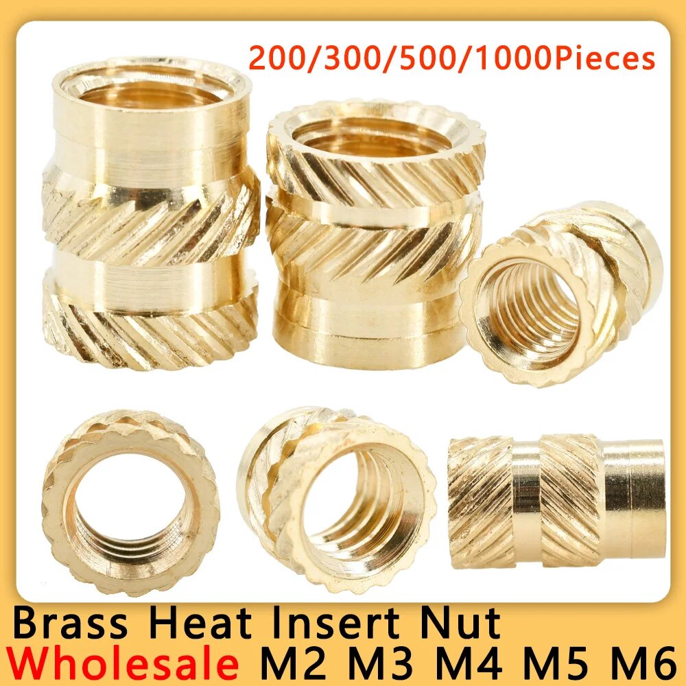 Медные вставки-гайки M2-M6 для 3D печати M4x6x6, 500Pcs