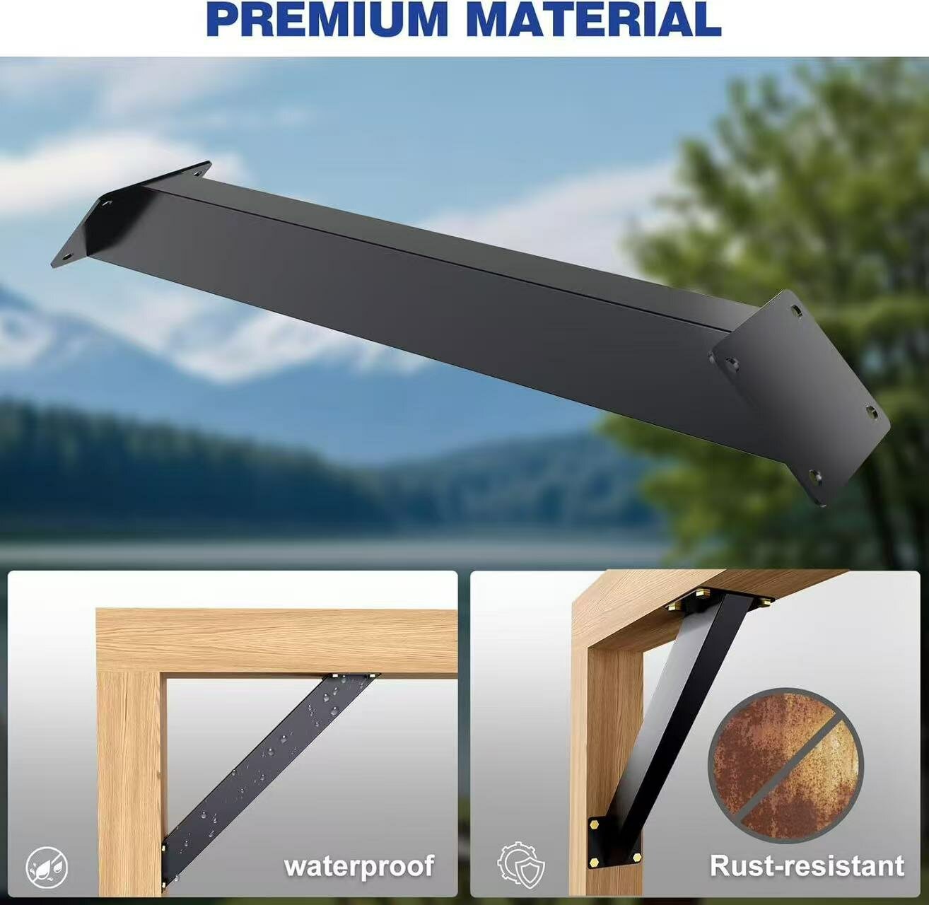 Комплект диагональных опор для беседки, 2 шт, металлические крепления для деревянных столбов