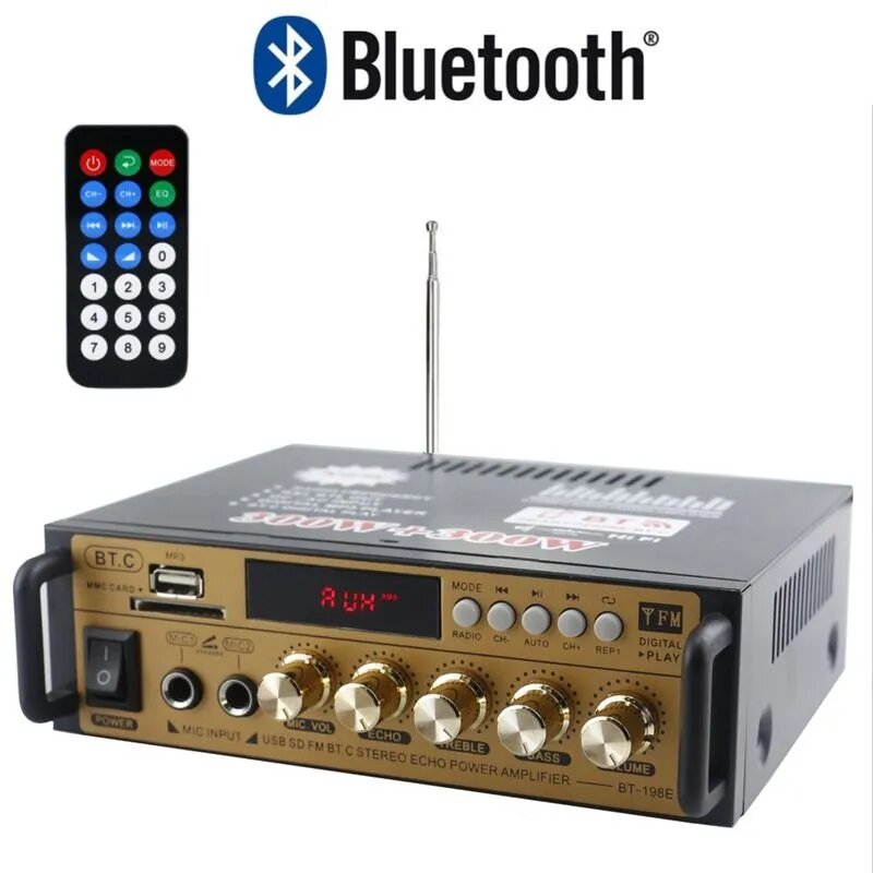 BT-198A/BT-198E Многофункциональный аудиоплеер Bluetooth 300 Вт + 300 Вт
