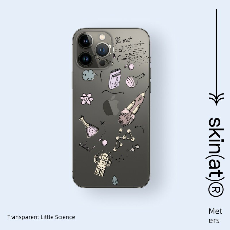 Защитная пленка для iPhone 14 Plus с рисунком 'Прозрачный маленький ученый', прозрачная пленка, клей 3M