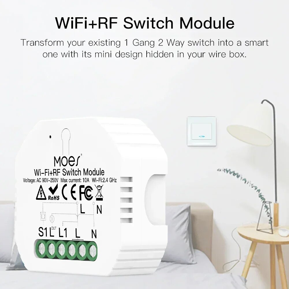 MOES ZigBee 2 Gang Switch Module 3.0 — фото 1