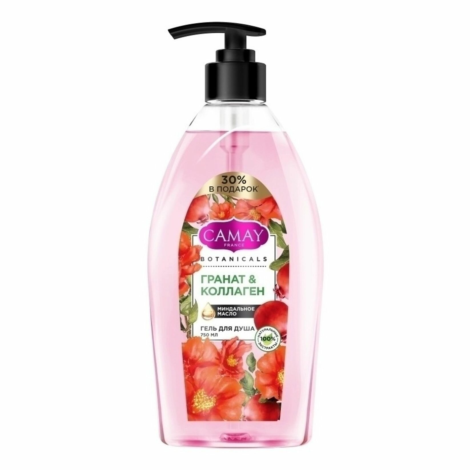 Гель для душа Camay Botanicals Цветы граната без парабенов