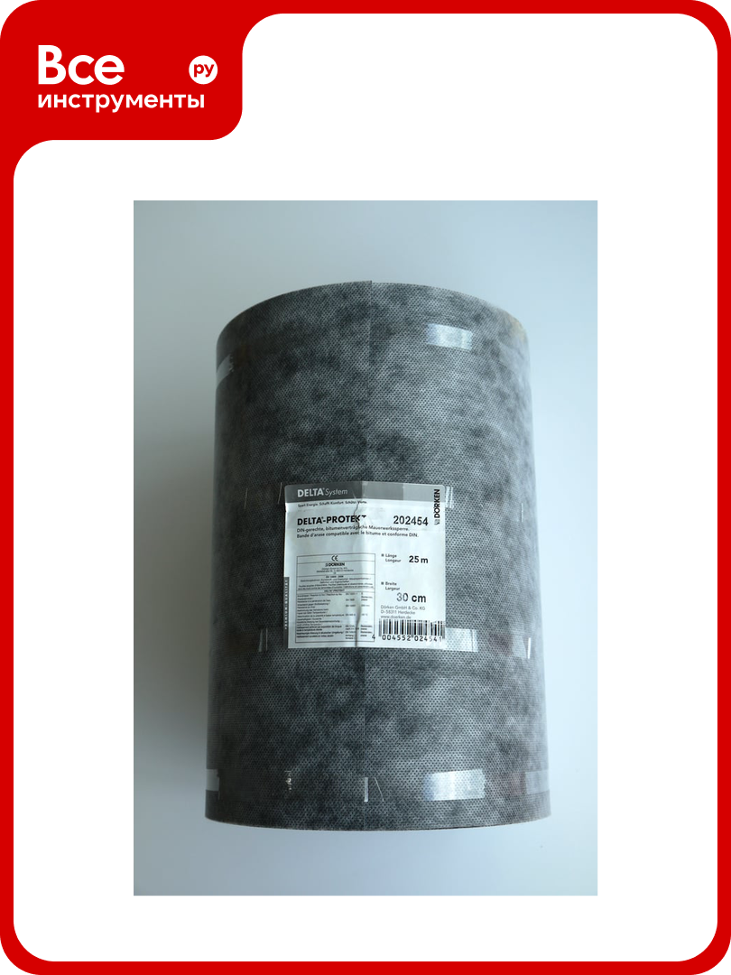 Рулонная отсечная гидроизоляция для защиты стеновой кладки деревянных домов от капилярной влаги Delta PROTEKT 0,365 х 25 m 2204474