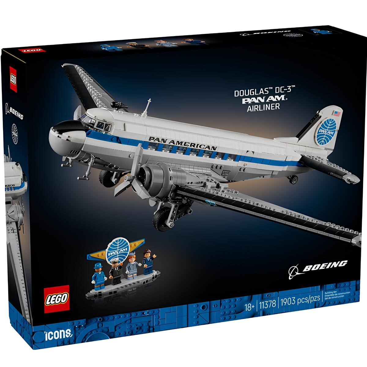 Конструктор LEGO Icons 11378 Пассажирский самолёт Douglas DC-3 PAN AM