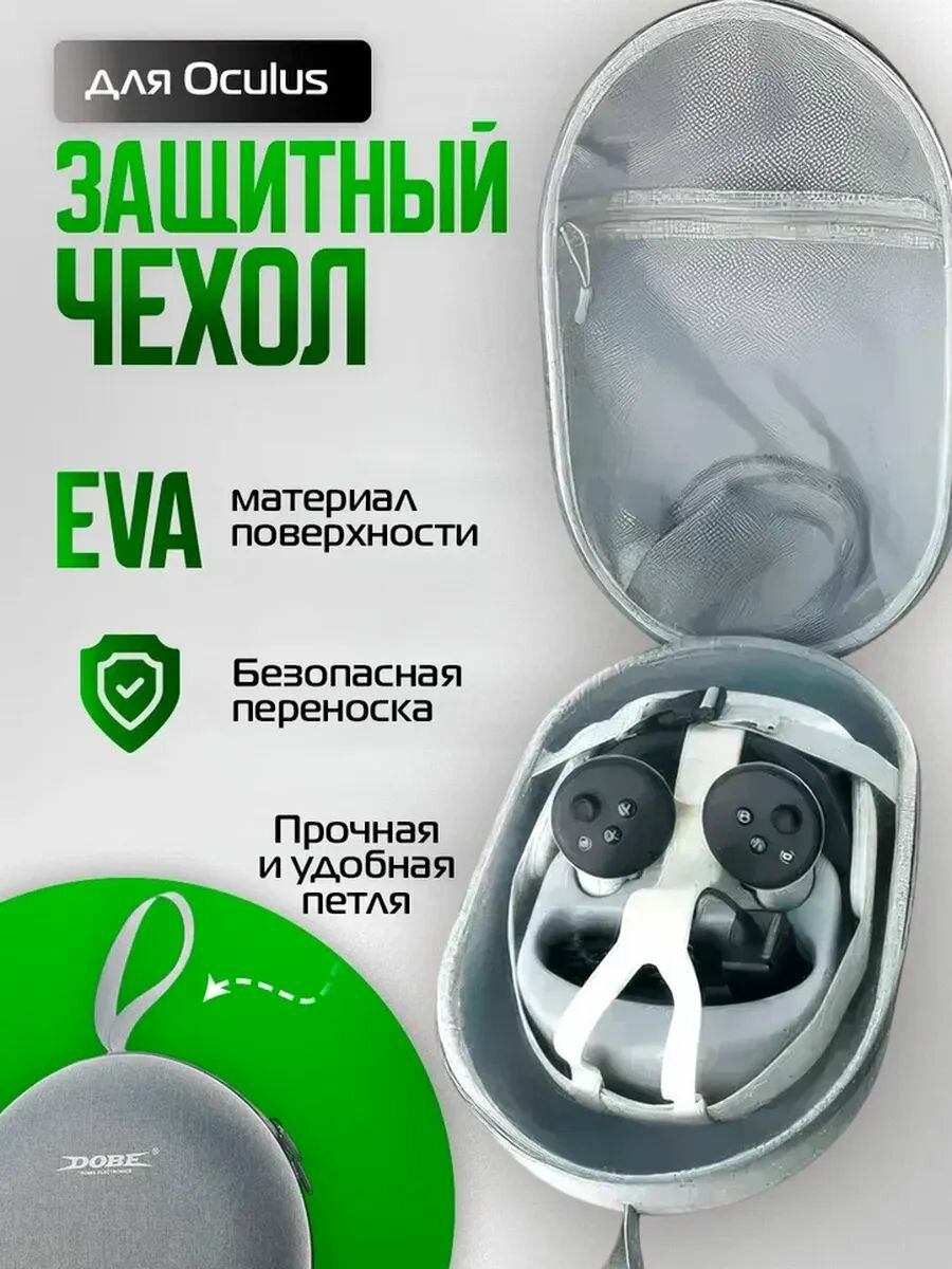 Защитная сумка DOBE для шлема Oculus Quest 2 / 3 / 3S жесткий кейс
