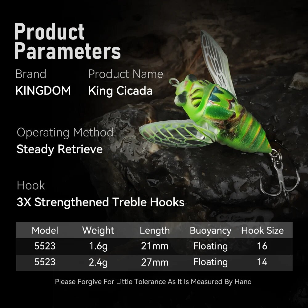 Kingdom Cicada Bionic воблер, 21mm, Цвет: 5523-02 03 04 — фото 1