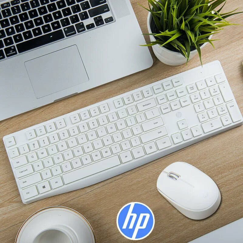 HP CS10 Беспроводная клавиатура и мышь для ноутбука - Тихая, Белая