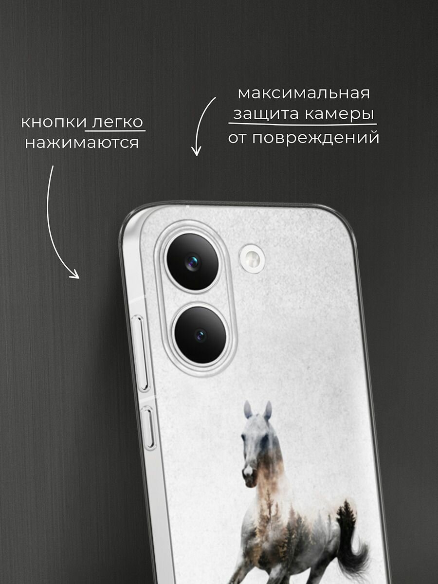 Силиконовый чехол на Poco X8 Pro / Поко X8 Про с принтом Лошадь лес — фото 1