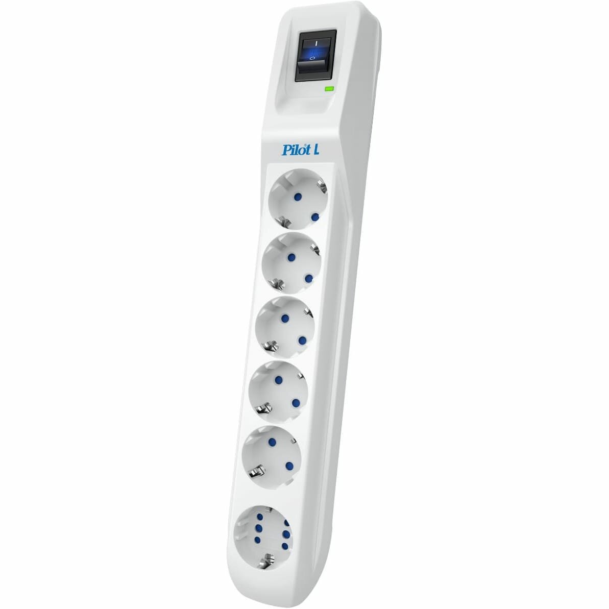 Сетевой фильтр Pilot L GP 6 розеток (5 евро + 1GP) 7 м/ Surge protector Pilot L GP 6 outlets (5 EUR + 1GP) 7 m white