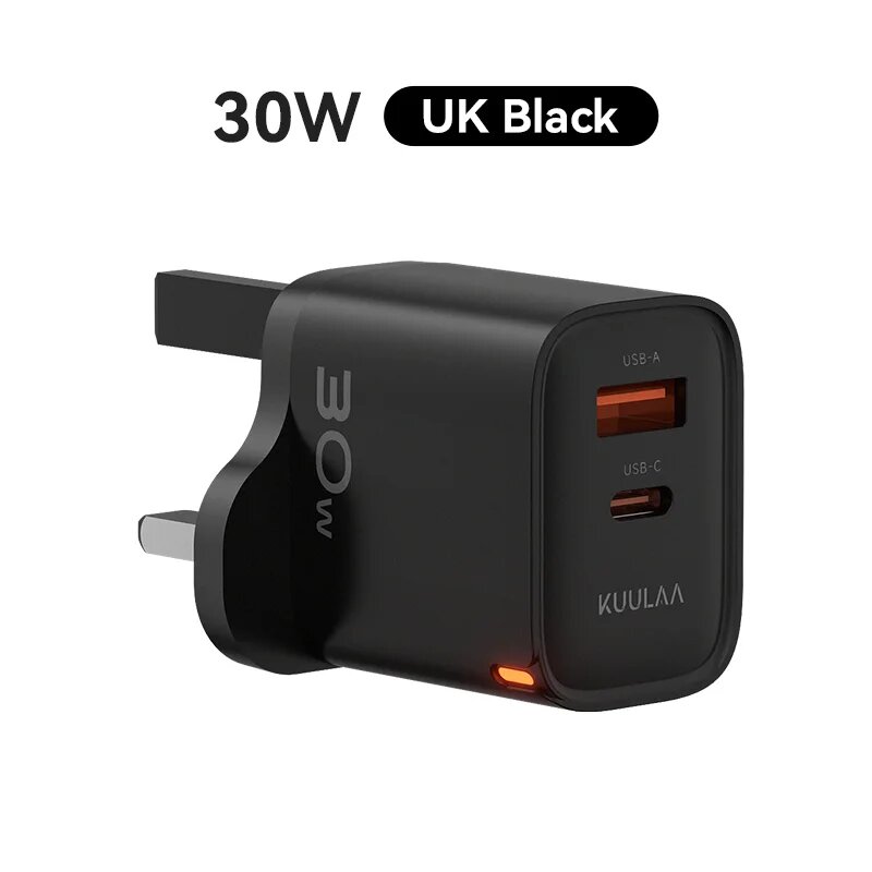 Зарядное устройство KUULAA 30W UK Black USB-C
