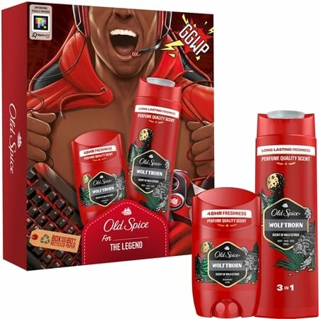 Дезодорант Old Spice Wolfthorn Wolf Gamer, гель для душа 250 мл, дезодорант-стик 50 мл