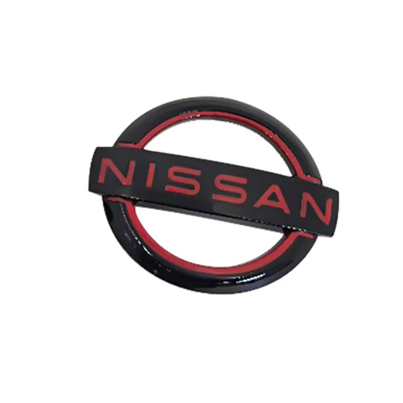 Наклейка на руль Nissan, чернo-красная, 5.6x4.8cm